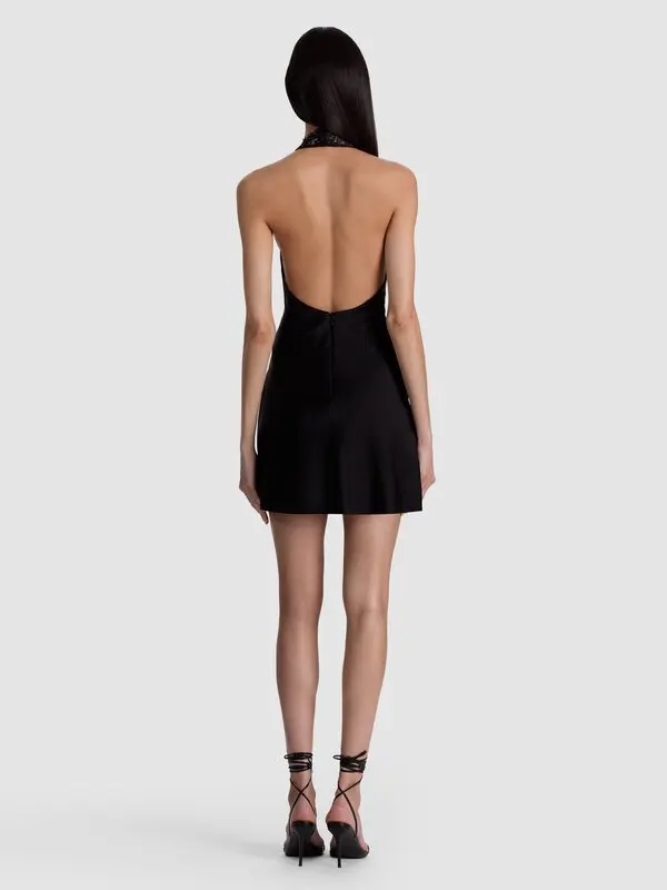 Alice + Olivia Viola Lace Halter Mini Dress