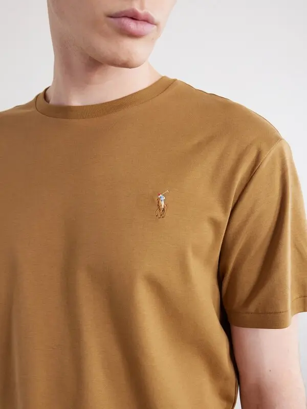 Polo Ralph Lauren Logo-embroidered Cotton-jersey T-shirt - Brown