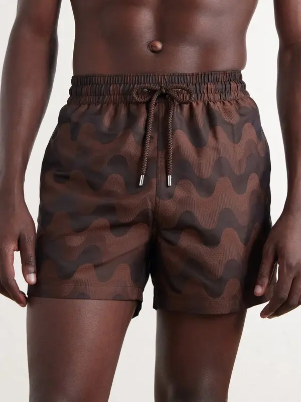 Frescobol Carioca Rio" Straight-leg Printed Jacquard Swim Shorts