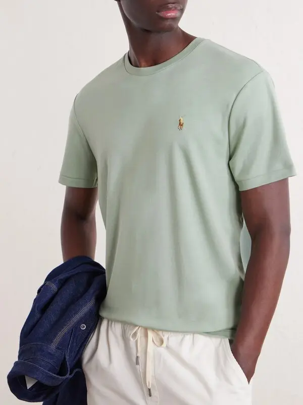 Polo Ralph Lauren Logo-embroidered Cotton-jersey T-shirt - Green