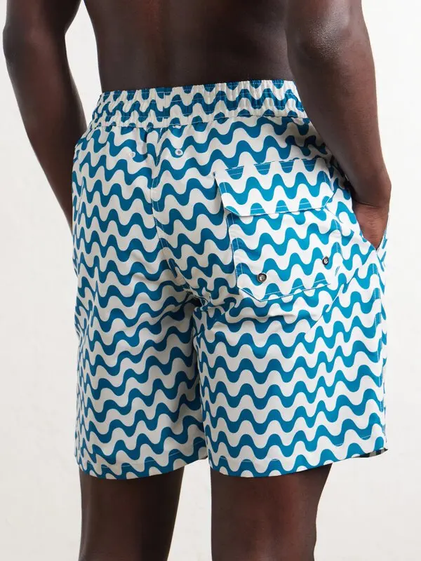 Frescobol Carioca Santos Straight-leg Printed Swim Shorts - Blue