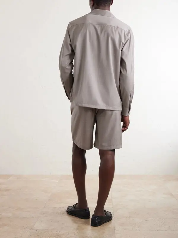 Frescobol Carioca Safra Camp-collar Wool Shirt - Brown