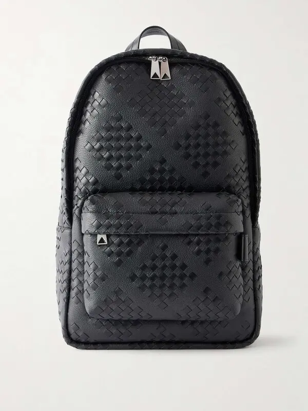Bottega Veneta Classic Intrecciato Leather Backpack - Black