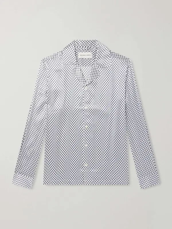 Frescobol Carioca Safra Camp-collar Printed Silk-satin Shirt