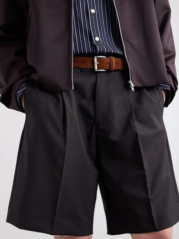 Anderson's 3cm Quilted Suede Leather Belt