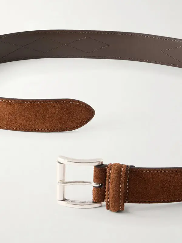 Anderson's 3cm Quilted Suede Leather Belt