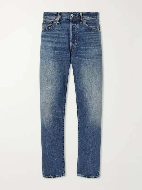 Polo Ralph Lauren Straight-leg Distressed Denim Jeans - Blue