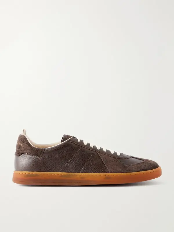 Officine Creative Militia 002 Suede-trimmed Leather Sneakers - Brown