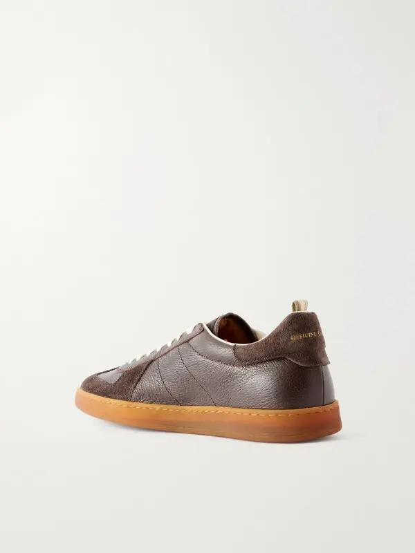Officine Creative Militia 002 Suede-trimmed Leather Sneakers