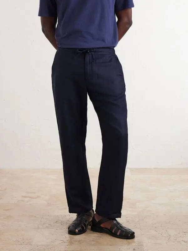 Frescobol Carioca Mendes Straight-leg Twill Drawstring Trousers - Blue