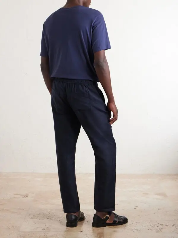 Frescobol Carioca Mendes Straight-leg Twill Drawstring Trousers - Blue