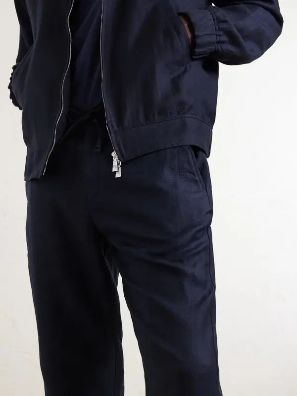 Frescobol Carioca Mendes Straight-leg Twill Drawstring Trousers - Blue