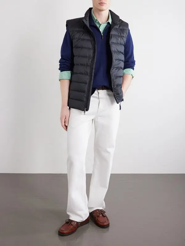 Polo Ralph Lauren Cotton Jersey Quarter Zip Sweater - Blue