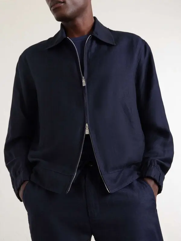 Frescobol Carioca Tomas Cotton And Linen-blend Blouson Jacket