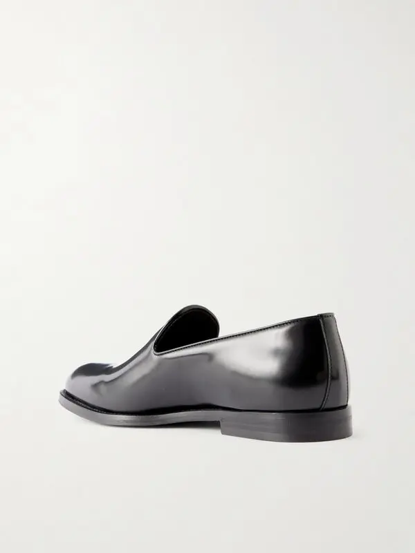 Brunello Cucinelli Evening Glossed Leather Loafers
