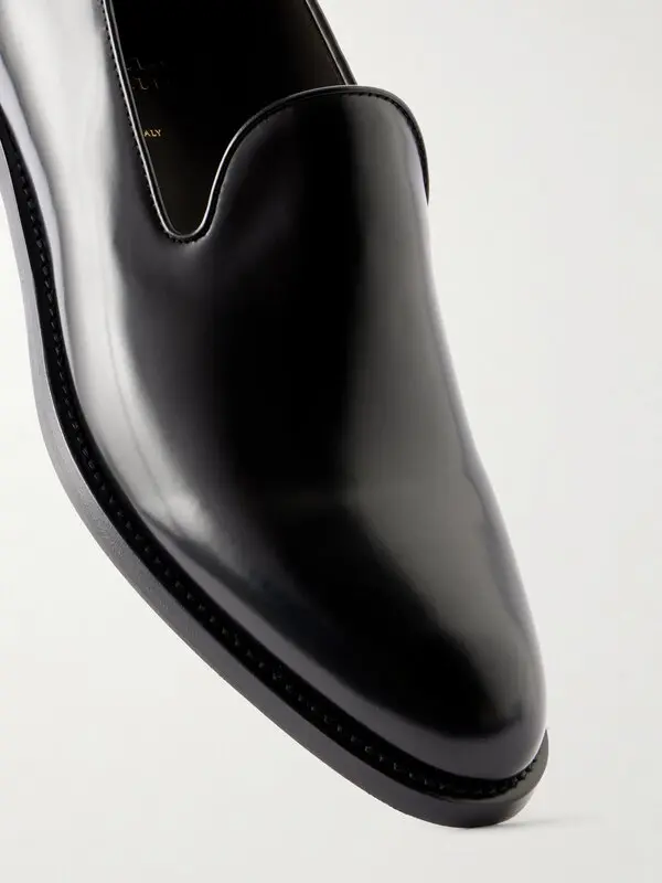 Brunello Cucinelli Evening Glossed Leather Loafers