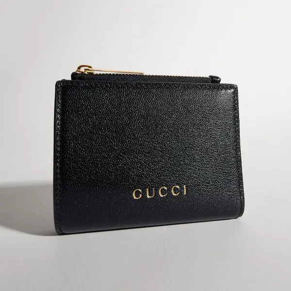 Gucci Small Wallet With Lettering Leather