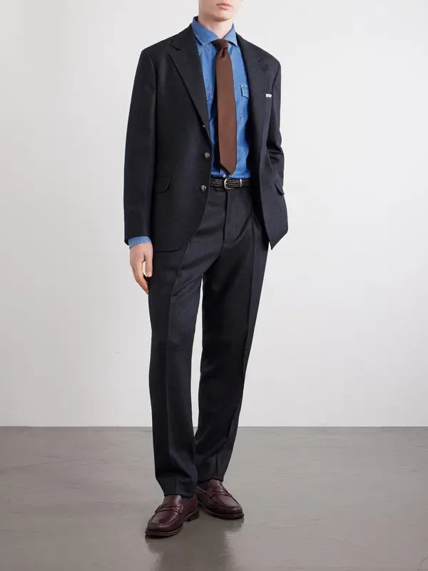 Brunello Cucinelli Straight-leg Pleated Virgin Wool Trousers
