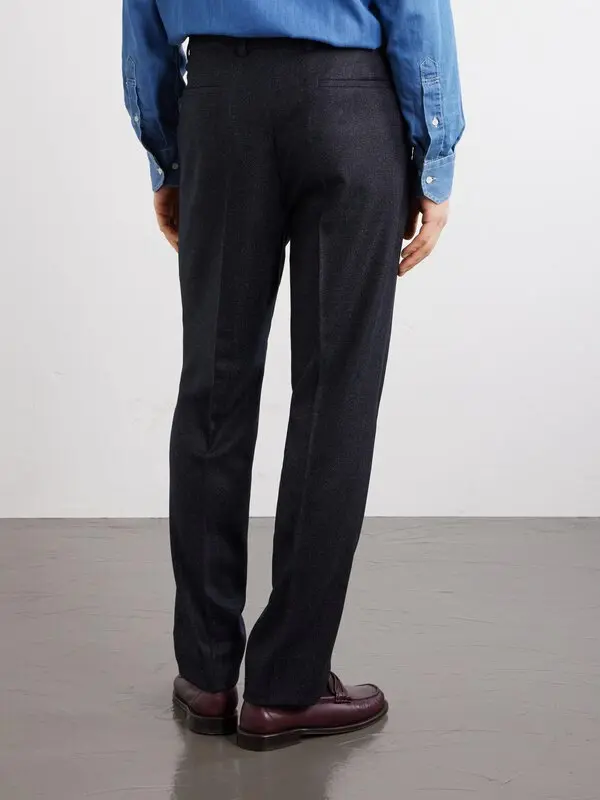 Brunello Cucinelli Straight-leg Pleated Virgin Wool Trousers