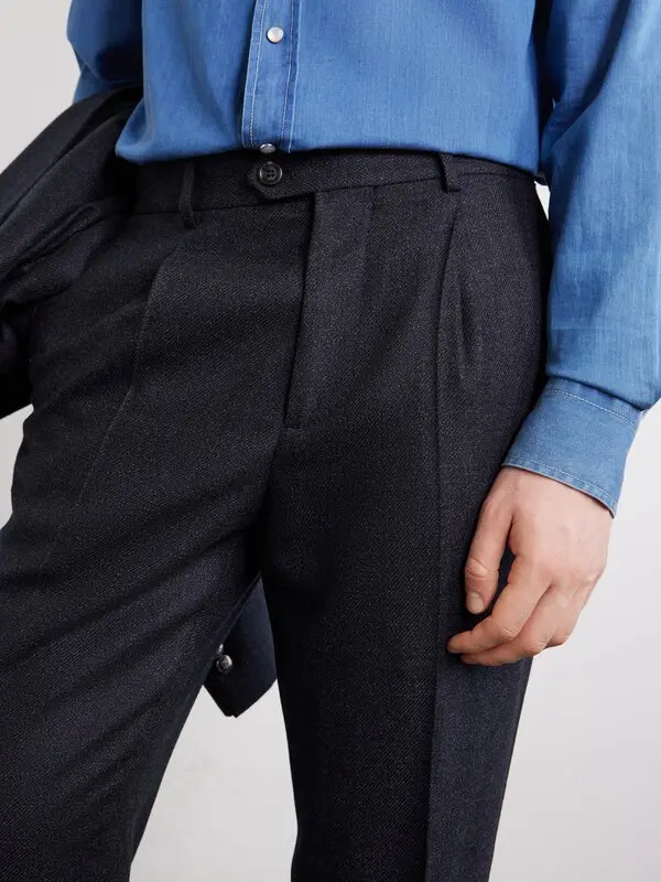 Brunello Cucinelli Straight-leg Pleated Virgin Wool Trousers