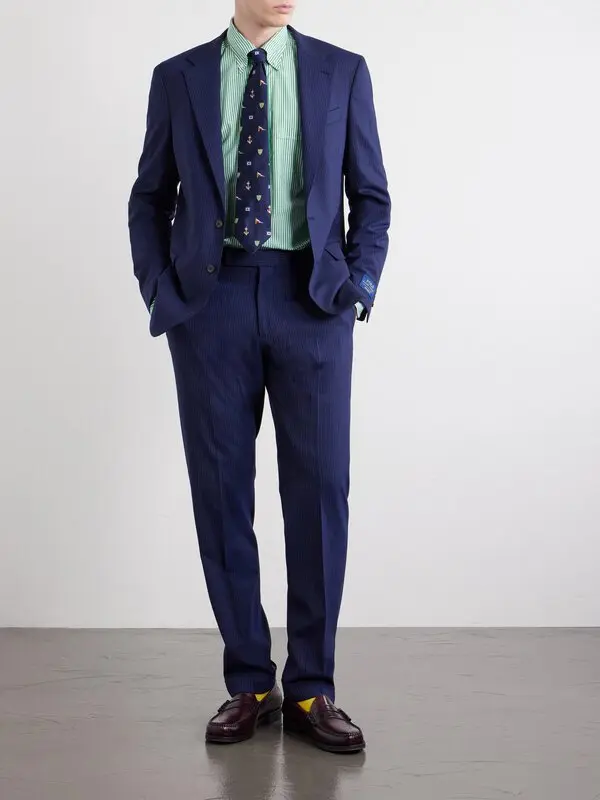 Polo Ralph Lauren Pinstriped Wool-blend Suit Jacket