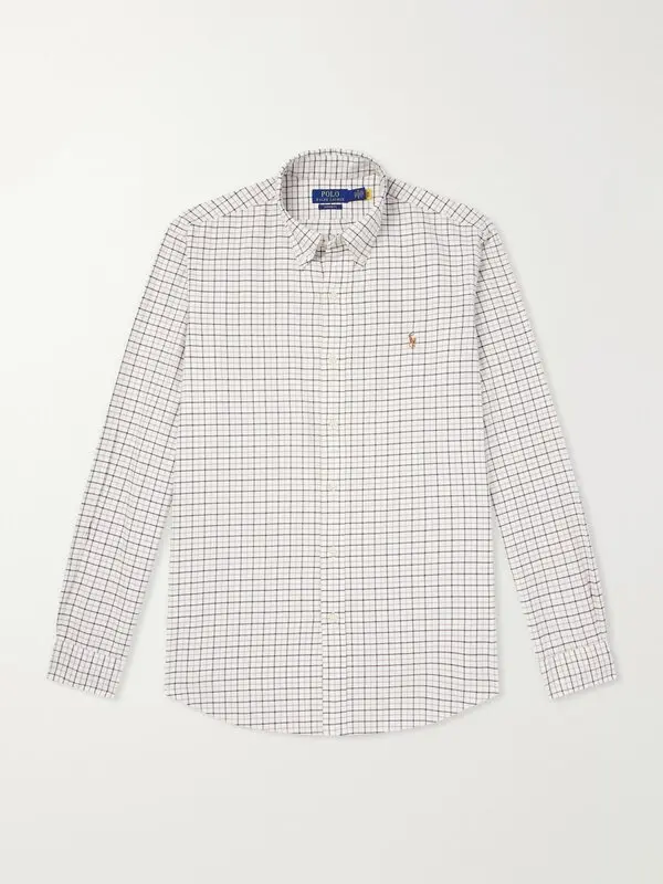 Polo Ralph Lauren Logo-embroidered Checked Cotton Shirt - Brown