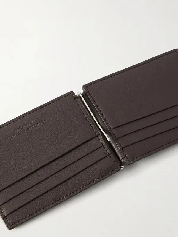 Brunello Cucinelli Logo-debossed Leather Billfold Wallet With Money Clip