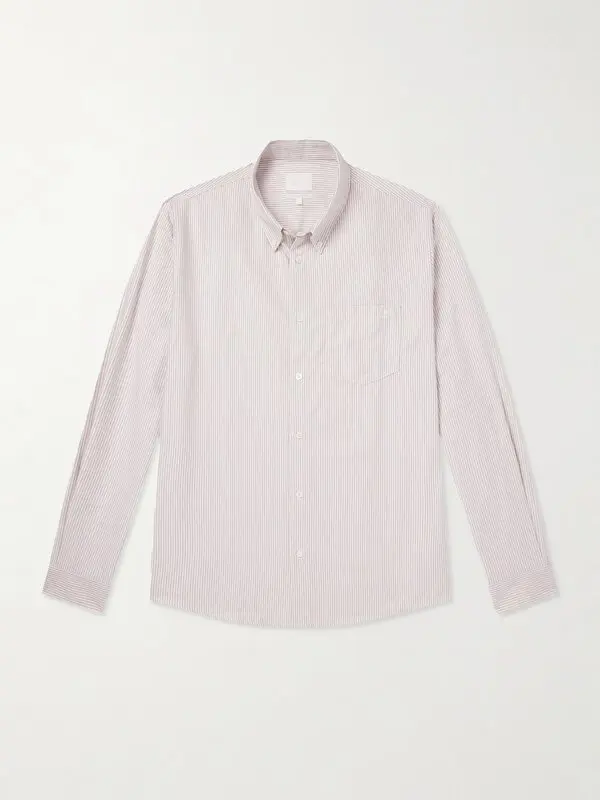 A.p.c. Button-down Collar Striped Cotton Shirt