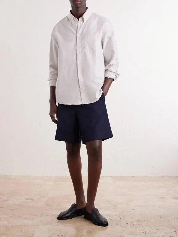 A.p.c. Button-down Collar Striped Cotton Shirt