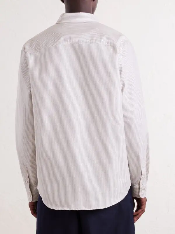 A.p.c. Button-down Collar Striped Cotton Shirt