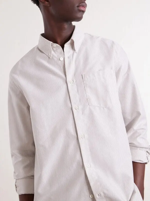 A.p.c. Button-down Collar Striped Cotton Shirt