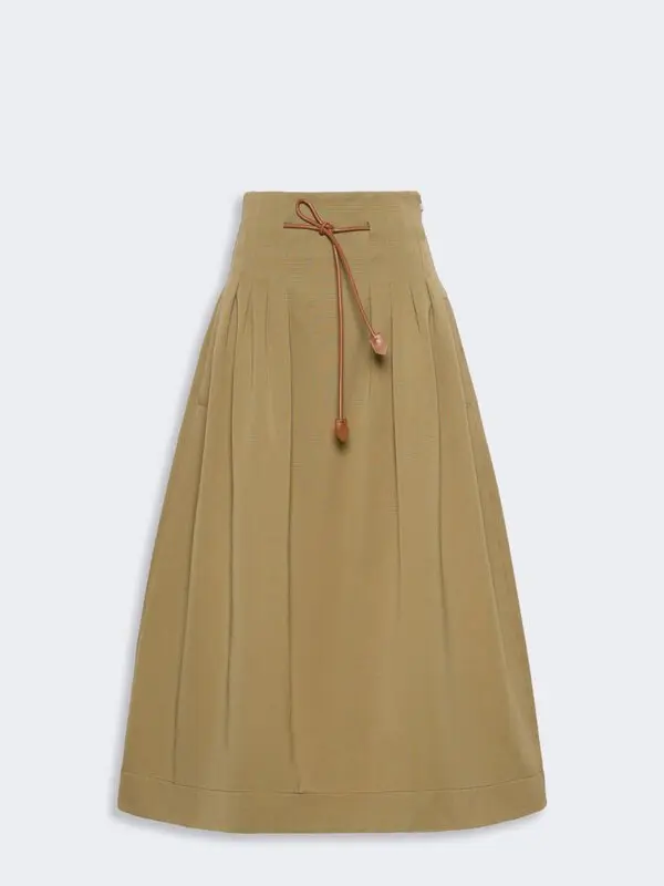 Max Mara Pleated Cotton Ottoman Skirt