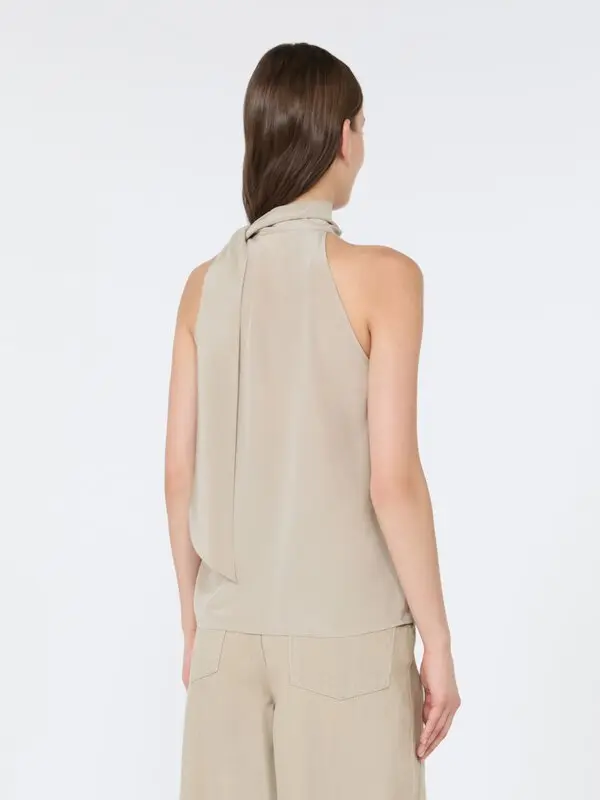 Max Mara Sleeveless Crepe De Chine Top