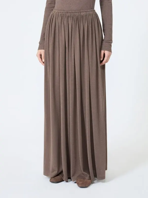 Max Mara Long Pleated Skirt In Lightweight Jersey