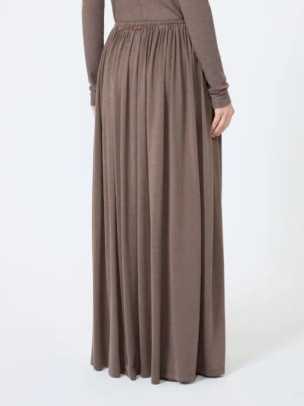 Max Mara Long Pleated Skirt In Lightweight Jersey