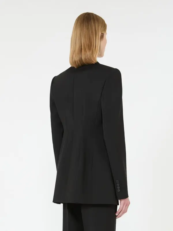 Max Mara Double-breasted Natural Stretch Wool Blazer