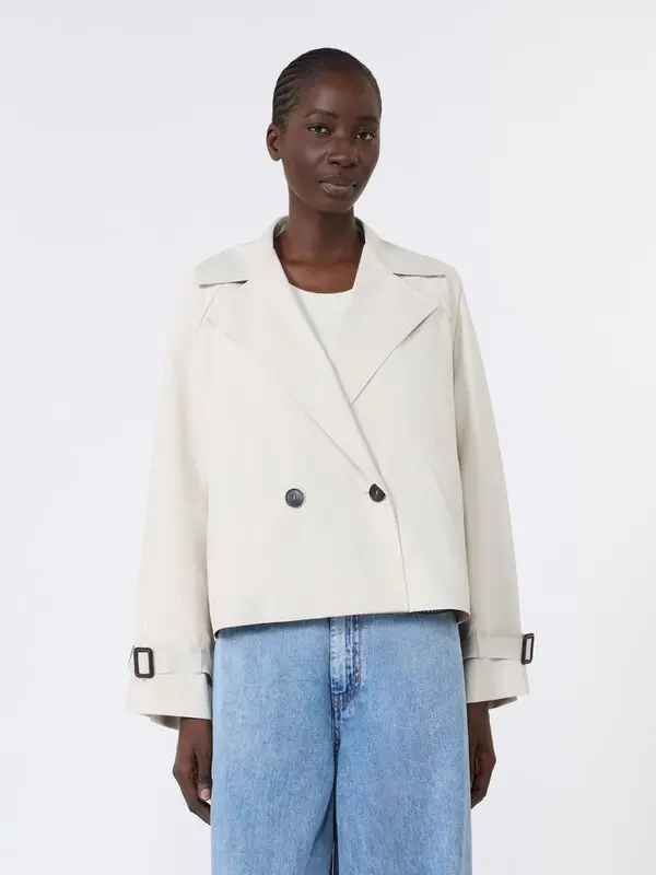 Max Mara Short Water-repellent Canvas Trench Coat