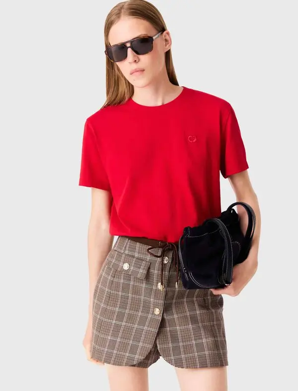 Maje T-shirt With Embroidered Logo