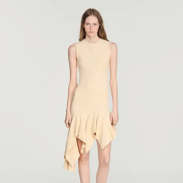 Sandro Asymmetric Knit Dress