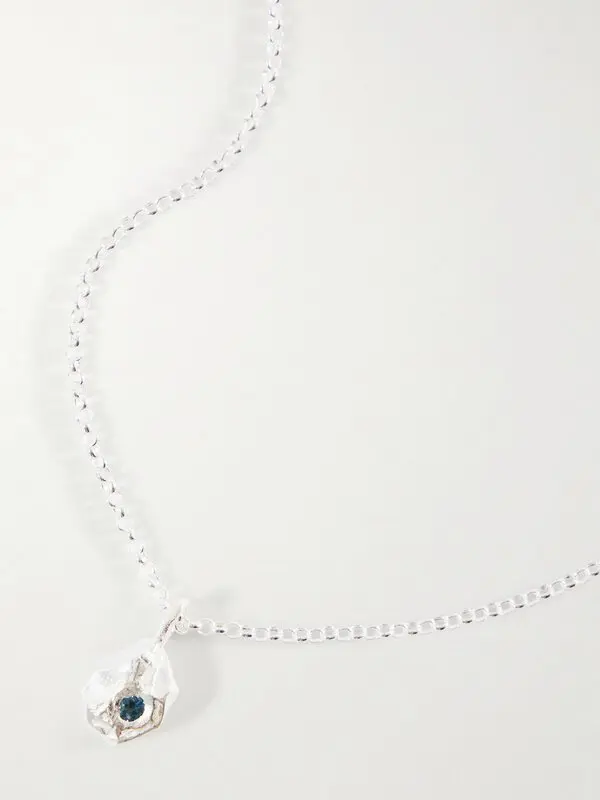 SIMUERO Sterling Topaz Pendant Necklace