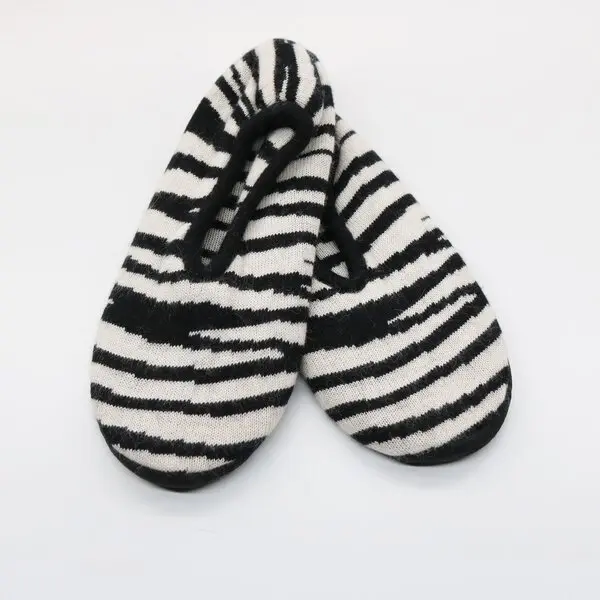 Portolano Print Wool Blend Slippers - Zebra