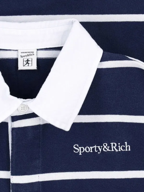 SPORTY & RICH Striped Polo Shirt