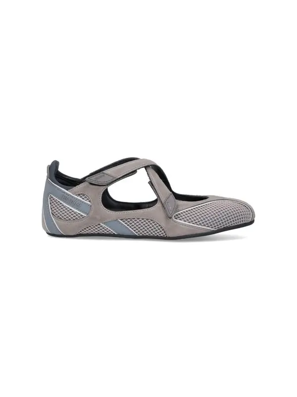 Attico Floor 01" Flat Ballerinas In Suede - Gray