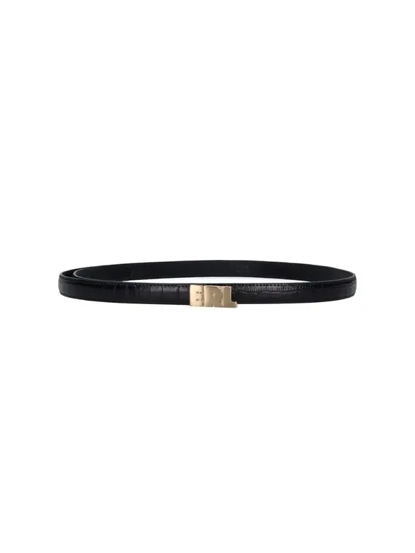 Miu Miu Leather Logo Belt - Black
