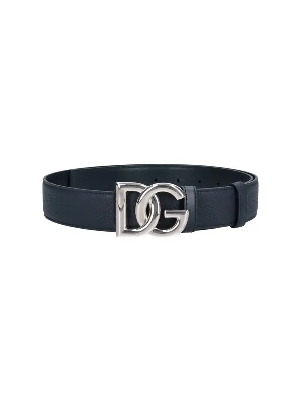 Miu Miu Leather Logo Belt - Blue
