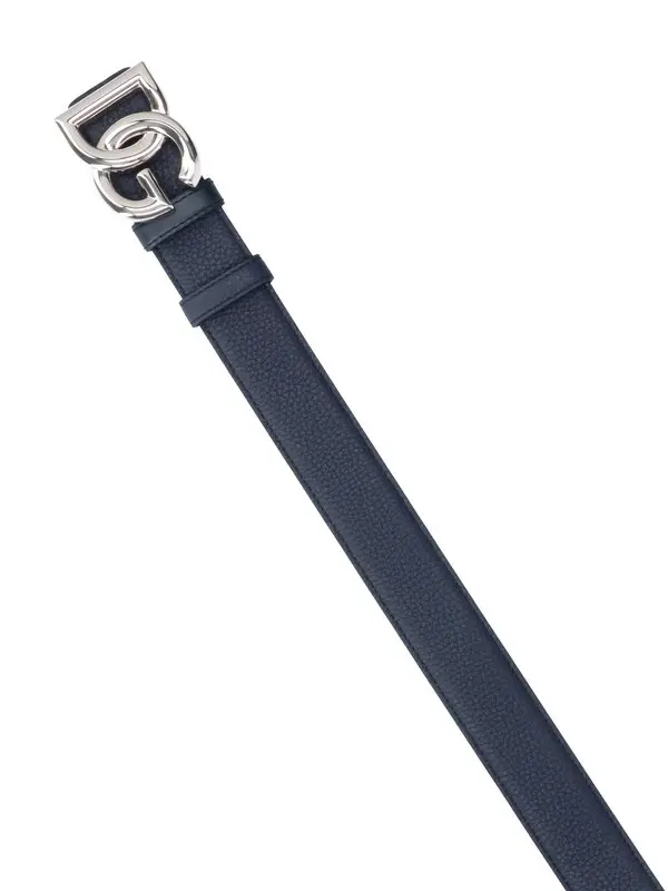 Miu Miu Leather Logo Belt - Blue