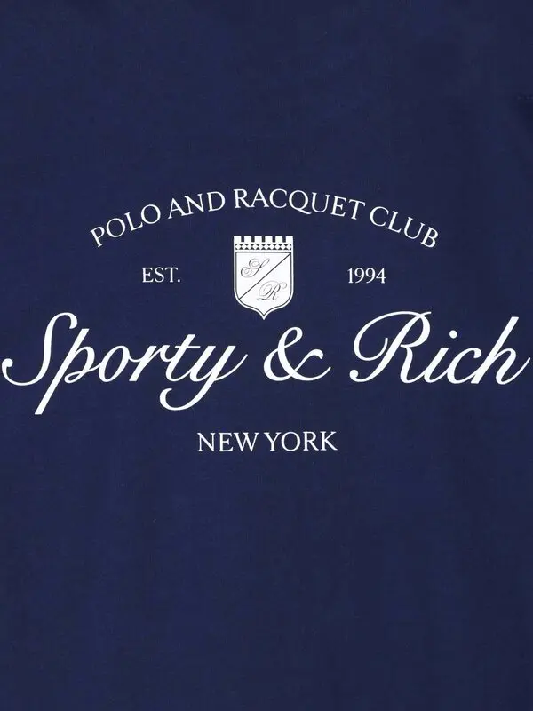 SPORTY & RICH T-shirt Logo "syracuse - Blue