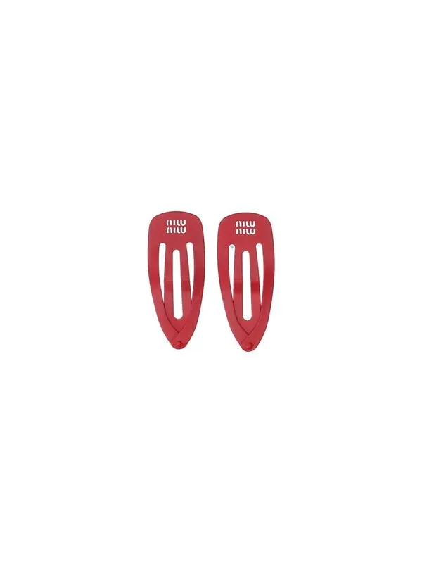 Miu Miu Logo Clip Set - Red