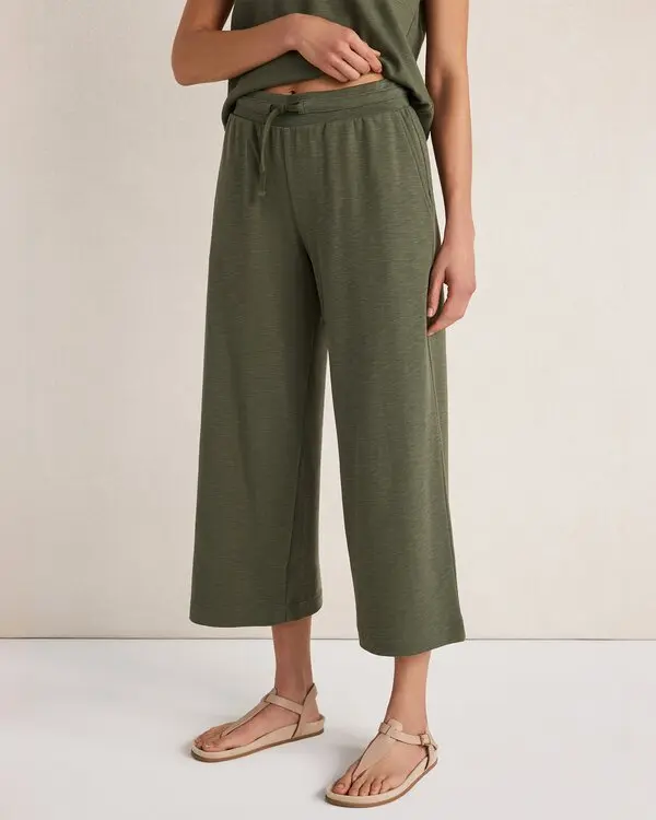 HAVEN WELL WITHIN Organic Cotton Slub Interlock Pants - Deep Willow