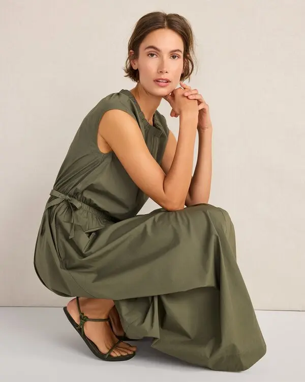 HAVEN WELL WITHIN Organic Cotton Poplin Side-tie Maxi Dress